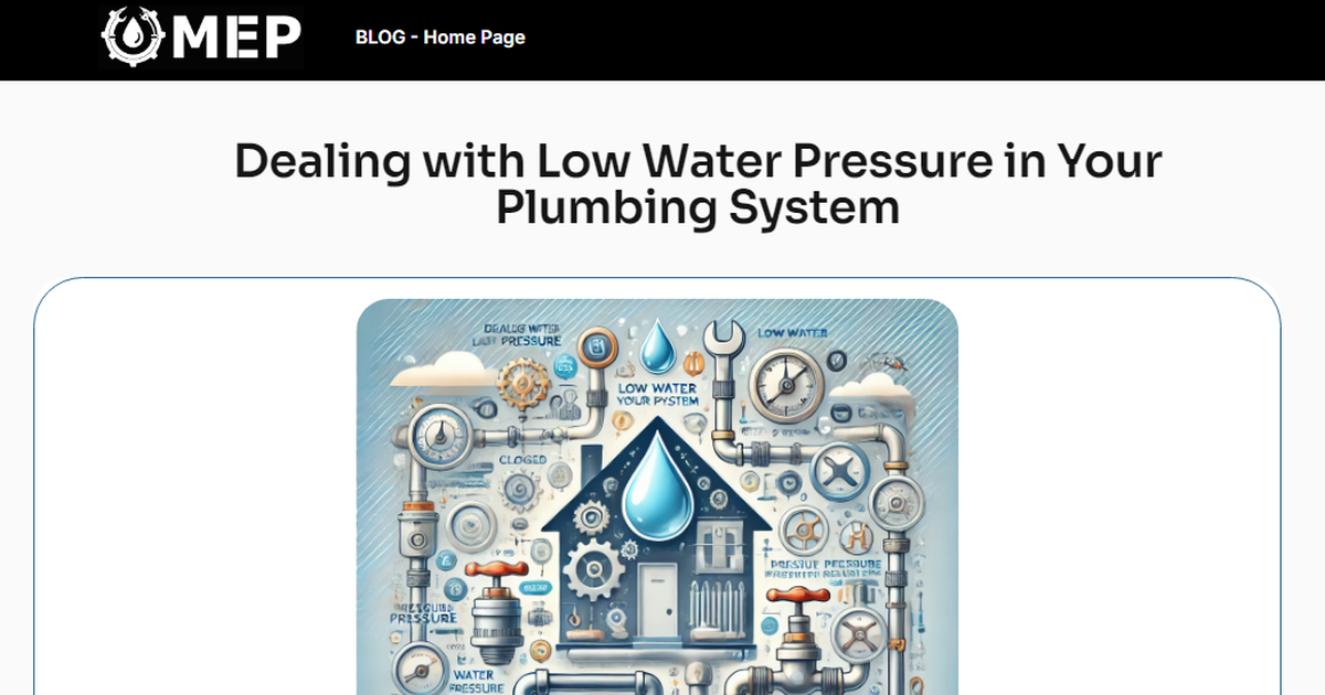 How to Fix Low Water Pressure in Your Plumbing System | MEP Blog
