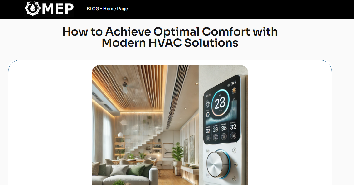 How to Achieve Optimal Comfort with Modern HVAC Solutions | MEP Blog