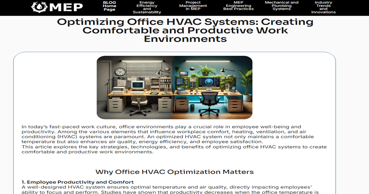 Optimizing Office HVAC Systems: Creating Comfortable and Productive ...